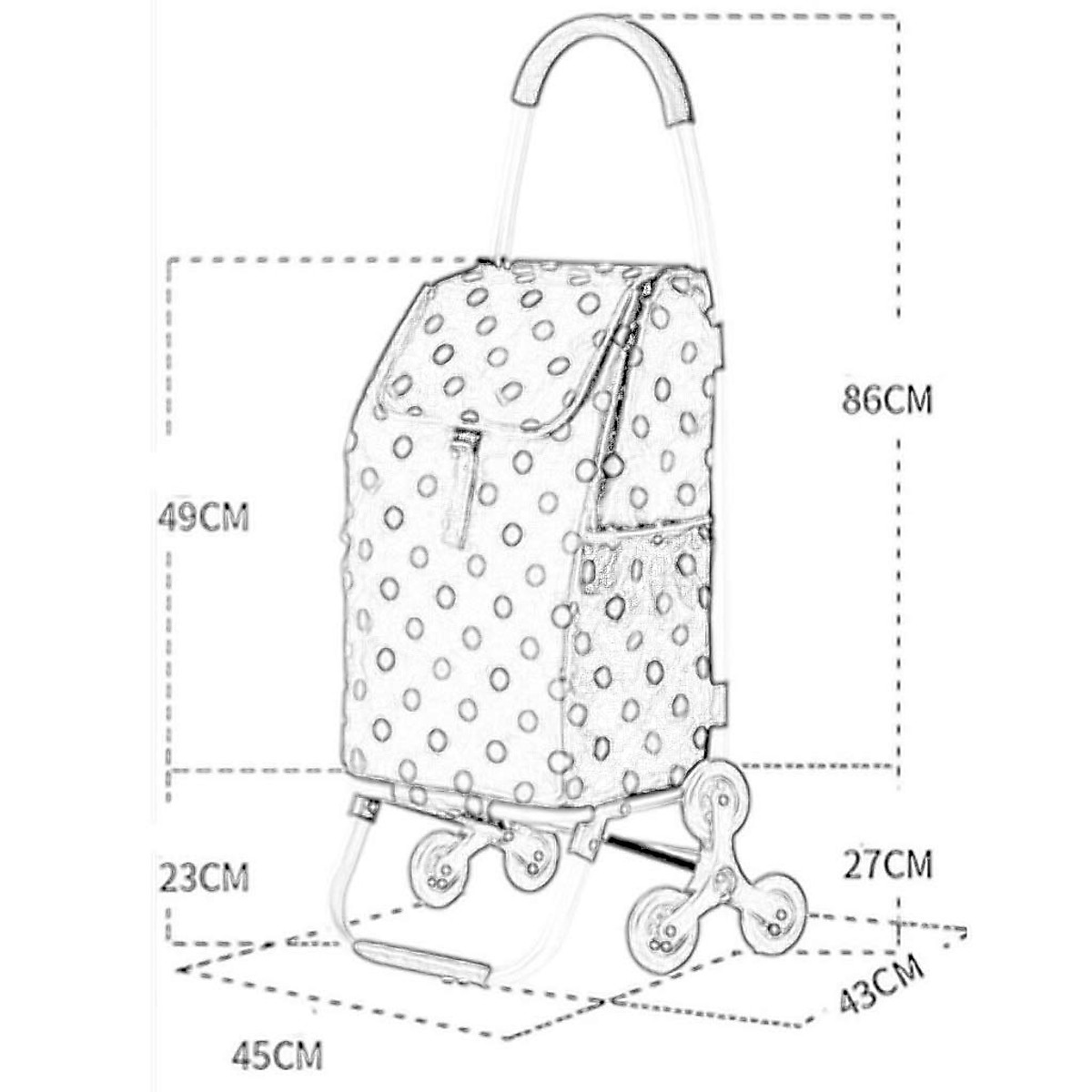 SH-gwtc Shopping Trolley,Foldable Shopping Cart 6 Wheels Climbing Trolly/Aluminum Alloy/Waterproof Shopping Bag/Collapsible Push Pull Carts 48L (Color : C)