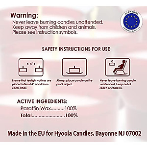 Hyoola Tea Lights Votive Candles Pack of 50 - White Votive Candles Bulk in Clear Plastic Cup - 7 Hour Burn Time Unscented Votive Candles - European Made