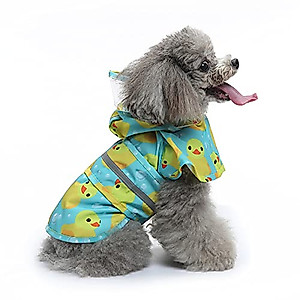 Lifeunion Dog Reflective Raincoat with Hood Harness Hole, Waterproof Slicker Poncho for Small Medium Dogs and Puppies (X-Large, Duck)