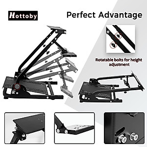 Hottoby Racing simulator cockpit Steering Wheel Stand Foldable&Multi-level Adjustable Fit for Logitech/Thrustmaster G25,G27,G29,G920,G923&T150,T248,T300 Gaming Simulator Cockpit,No Wheel Pedals