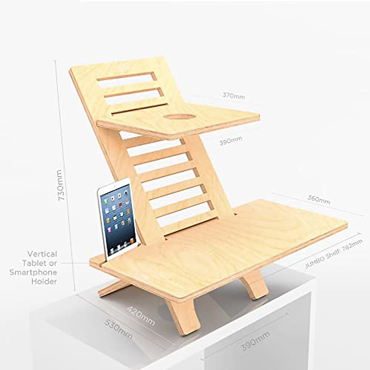 DeskStand Original Standing Desk Height Adjustable Sit-Stand Desk Converter, Ergonomic Furniture