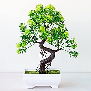 HXSCOO Faux Bonsai No-Watering Lightweight Decorative Beautiful Faux Flower Bonsai Fake Bonsai Faux Bonsai (Color : Green)