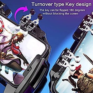 Mikirini Mobile Phone Game Controller with Built-in Battery for PUBG/Call of Duty/Knives out, Cell Phone L2R2 Gaming Triggers for 4.5-6.7" iPhones/Android Phones