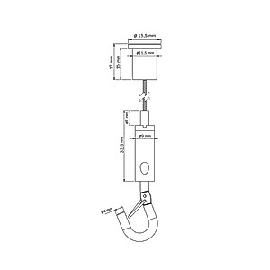 STAS suspension set with safety hook and ceiling mount (Pack of 2x)