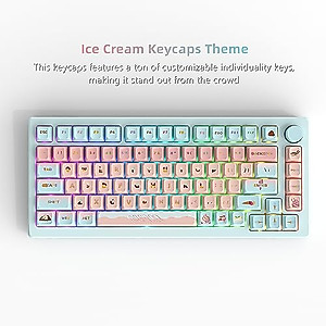 XVX PBT Keycaps Pink Cute Keycaps, 5-Side Dye-Sublimation Custom Keycaps Cherry Profile 144 Keys Keycaps Set for 61/64/68/84/87/100/104/108 Cherry MX Mechanical Keyboard