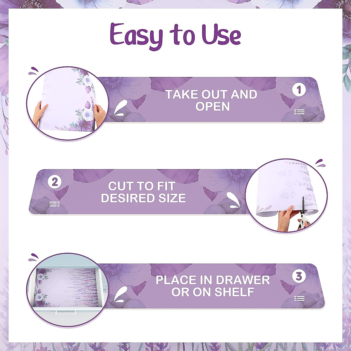 24 Sheets Drawer Liners for Dresser Scented Drawer Liners Drawer Paper Non Adhesive Floral Print Fragrant Large 15.7 x 22.8 Inch for for Kitchen Cabinet Home Shelf Closet (Elegant Style)