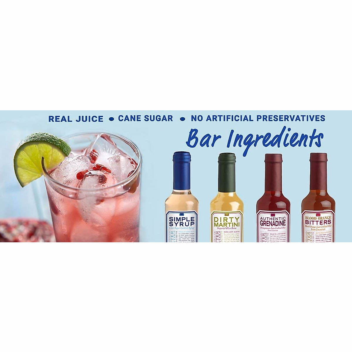 Stirrings Blood Orange Cocktail Bitters and Pure Cane Simple Syrup Cocktail Mixer 12 ounce bottle ( Variety Pack)