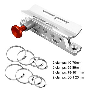 Leopauto Vehicle Fire Extinguisher Mount Bracket, Aluminum Adjustable Quick Release Roll Bar Fire Extinguisher Bottle Mount with 8 Clamps, Compatible with Jeep Wrangler JK TJ Rubicon UTV, Silver