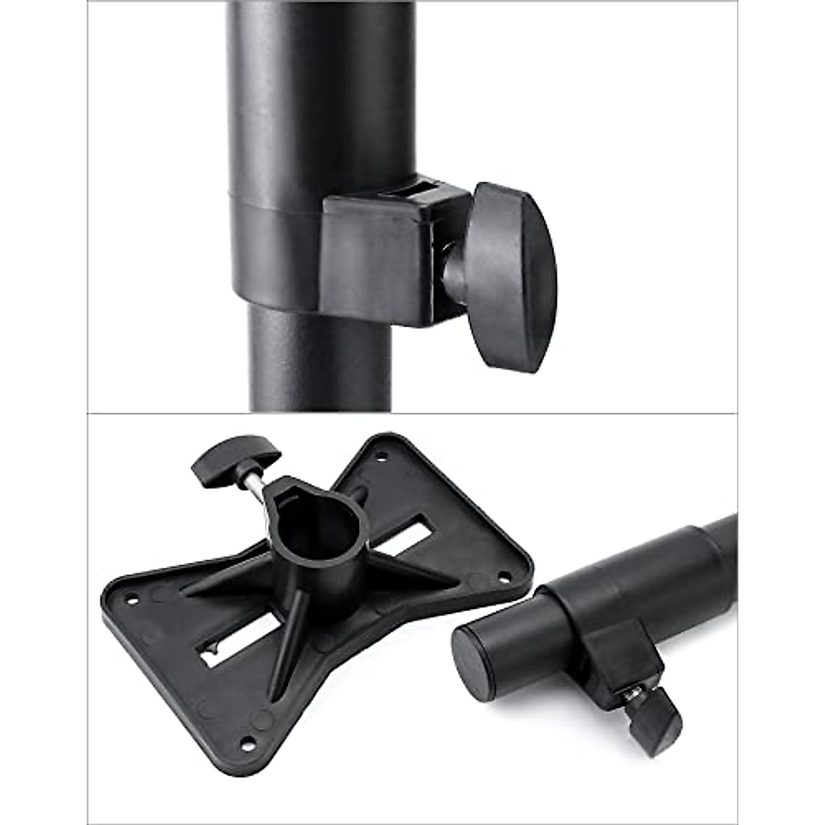 QWORK Undermount Sink Brackets Kit, 2 Pack Steel Undercounter Sink Stand Adjustable Support Sink Leg, Sink Repair Bracket Kit, for Kitchen and Bathroom (17.7-30.3"), Black