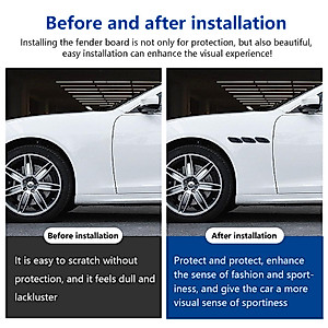 Hawyet Pack-6 Car Side Vent Stickers, ABS Shark Gills Stickers, 4.25" x 1.45" Air Flow Fender Trims, Three-Dimensional Auto Decorations, Universal for Most Cars, Trucks, SUVs (Black)