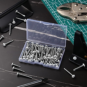 120 Pcs #8 White Pan Head Screw White Sheet Metal Screws Self Tapping Screws for Metal Quad Drive Self Tapping Drill Screws Cargo RV Exterior Fasteners, Enclosed Trailer Repair Screws,3 Sizes