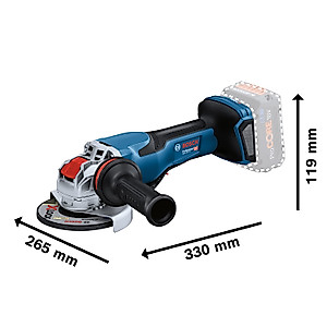 Bosch Professional BITURBO with X-Lock Cordless Angle Grinder GWX 18V-15 P (Power as a Corded 1,500 W, Without Batteries and Charger, in Cardboard Box)