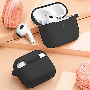 ORIbox Silicone Case for AirPods Pro, Cover Silicone Protective Case Skin for Apple Airpods Pro (Front LED Visible) ，Black