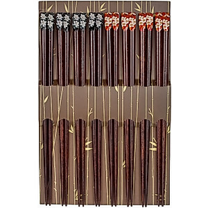 W Home Heim Concept 8- Pairs Bamboo Chopsticks Reusable Chinese Korean Japanese Chopsticks Natural Wood Chop Stick (chopsticks8set)