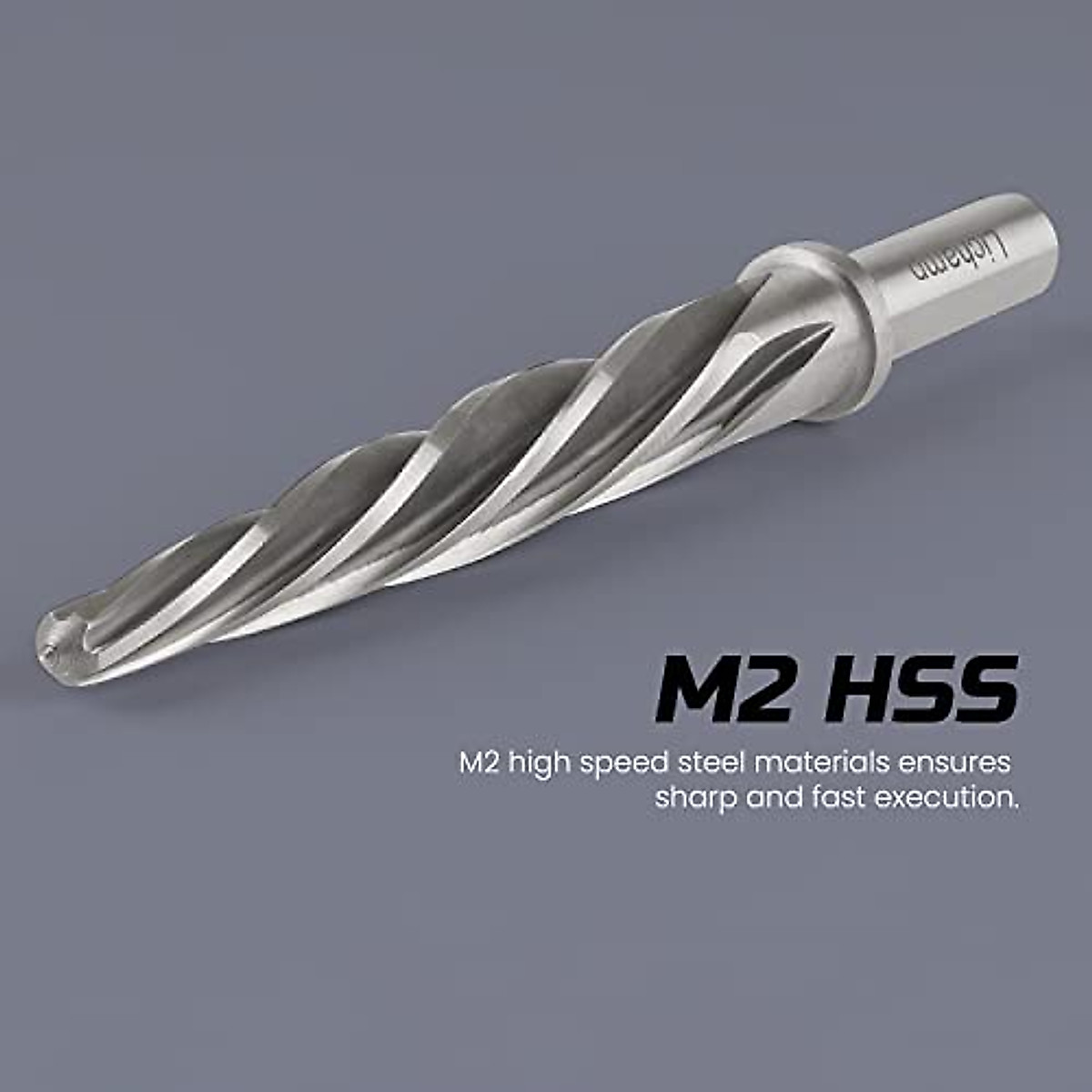 Lichamp 4 Piece Reamers Set for Metal, Taper Reamer Drill Bit for Steel for 3/8 1/2 5/8 3/4 inches Hole M2 HSS Chucking Bridge Steel Reamers