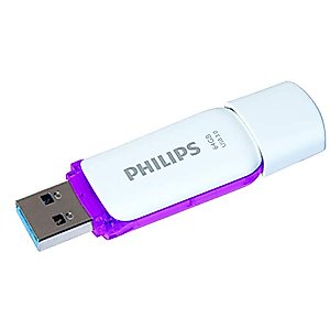 PHILIPS High Speed 64GB Flash Drive, Snow Edition USB 3.0 - White/Purple, 100MB/s