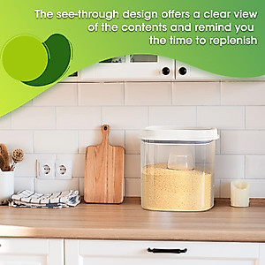 TBMax Airtight Food Storage Container -10 Lbs / 5.3QT Rice Container with Easy Seal Lid & Measuring Cup for Flour, Cereal, Dry Food Storage and Kitchen Pantry Organization