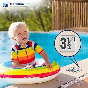 Aquatic Custom Tile, 3 1/2FT Pool Depth Markers, 6x6 Inches Vinyl Pool Stickers, Swimming Pool Number Markers, Pool Safety Signage, Adhesive Pool Depth Markers Stickers for Decks, Made in USA