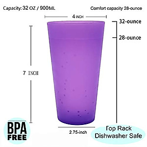 KX-WARE 32-ounce Plastic Tumblers/Large Drinking Glasses/Party Cups/Iced Tea Glasses Set of 12,6 Assorted Colors| Unbreakable, Dishwasher Safe, BPA Free