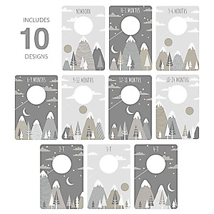 Canopy Street Gender Neutral Closet Clothing Dividers/Trendy Mountain Closet Organizer for Boy Or Girl Newborn to 4T Clothes / 4" x 6" Adventure Nursery Dividers