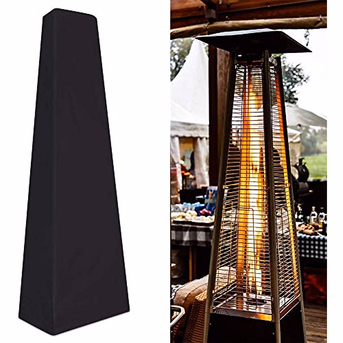 Patio Heater Covers,87 Inch Outdoor Garden Heater Patio Cover for Standing Heater Pyramid Torch Patio Heaters Outdoor Furniture,Waterproof,Dustproof,Wind-Resistant,Sunlight-Resistant,Snow-Resistant