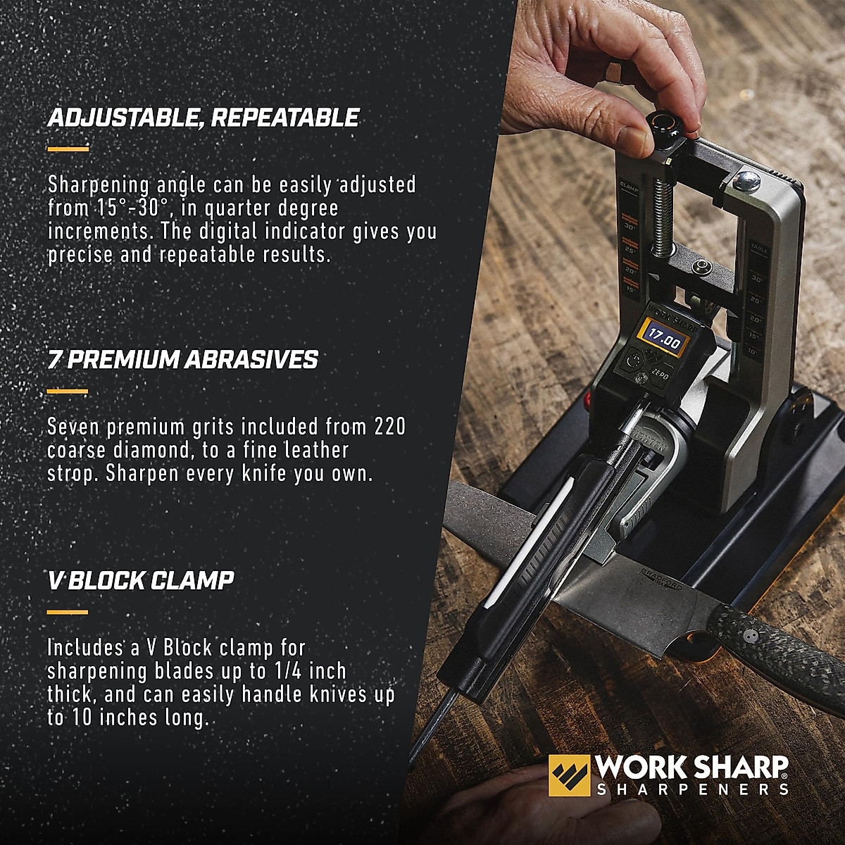 Work Sharp Professional Precision Adjust Knife Sharpener Tool, complete angle adjustable knife sharpening system