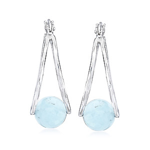 Ross-Simons Gemstone Double Hoop Earrings in Sterling Silver