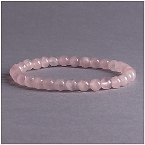 Cherry Tree Collection - Small, Medium, Large Sizes - Gemstone Beaded Bracelets For Women and Men - 6mm Round Beads (Madagascar Rose Quartz - Small)