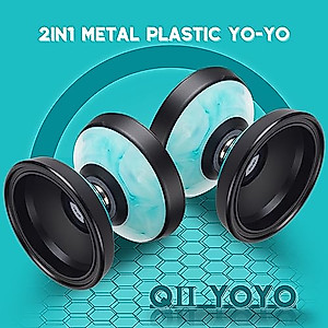 FETESNICE X1 Yoyo Professional, Unresponsive Yoyos for Kids Adults, Metal and Plastic Trick Yo-Yo with Bag + Glove + 10 Replacement Yoyos Strings(Green)