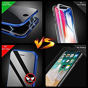 Privacy Magnetic Case for iPhone 11 Pro Max, Anti-Peep Magnetic Adsorption Privacy Screen Protector Double Sided Tempered Glass Metal Bumper Frame Anti-Peeping Phone Case