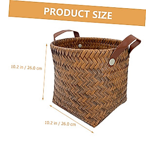 YARNOW Rattan Storage Basket Plant Basket Cubicle Shelf Plastic Shelving Cube Organizer Shelf Basket for Blankets Plastic Containers Desktop Woven Basket at Home Finishing Basket Pp Vine