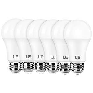 LE 100W Equivalent LED Light Bulbs, 14W 1500 Lumens Daylight White 5000K Non-Dimmable, A19 E26 Standard Base, 10000 Hour Lifetime, Pack of 6
