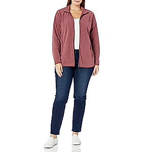 Amazon Essentials Women's Classic-Fit Full-Zip Polar Soft Fleece Jacket (Available in Plus Size), Burgundy Heather, Medium