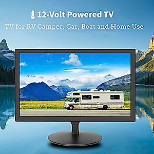 Feihe 19 Inch TV, FHD LED Flat Screen TV 1920 x 1080p IPS Display w/Digital Dual Tuners ATSC/HDMI/VGA/AV/USB, 12 Volt RV TV Built in Dual Speakers Suitable for Kitchen/RV/Caravan and Boat