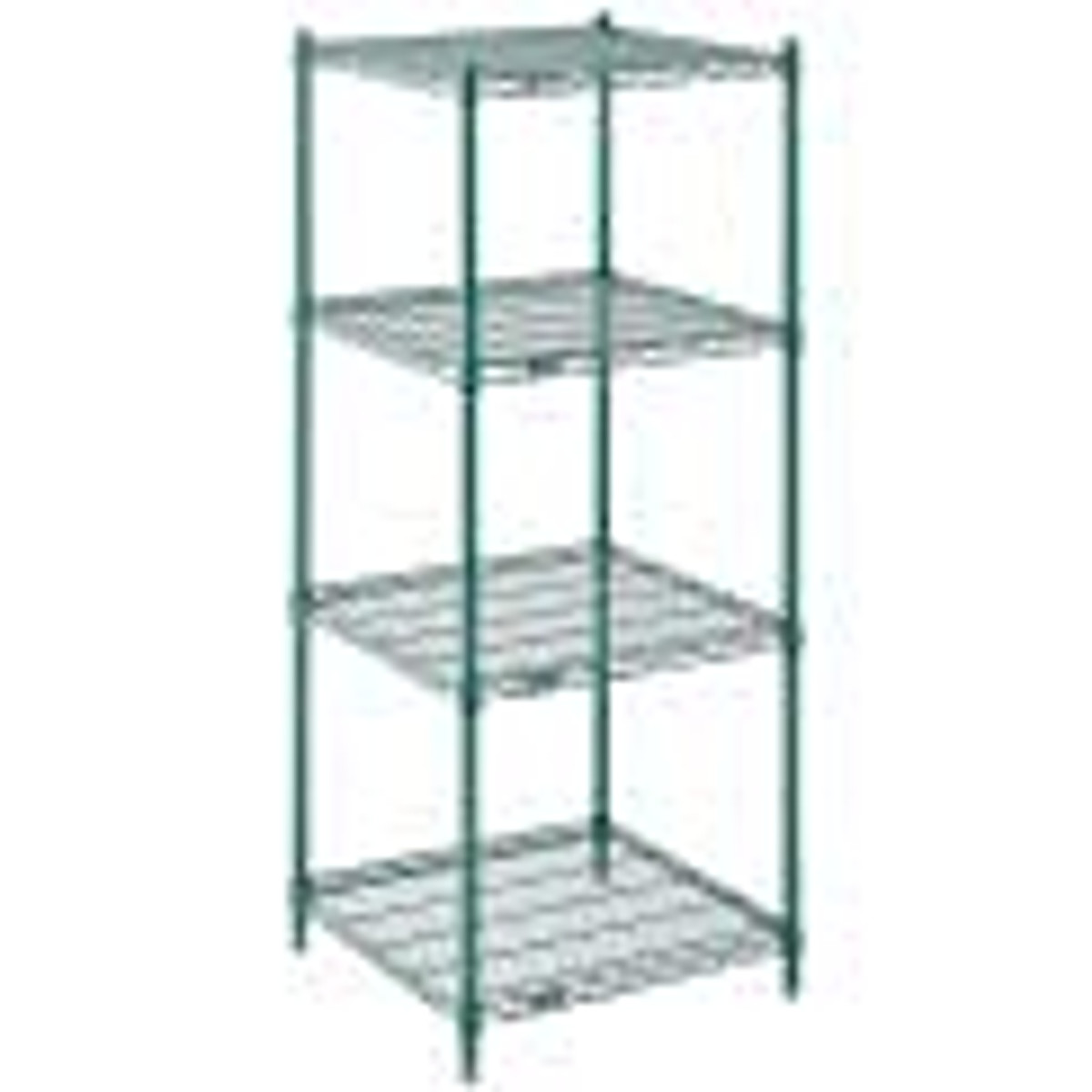 Nexel Poly-Green Adjustable Wire Shelving Unit, 4 Tier, Heavy Duty Commerical Storage Organizer Wire Rack, 24" x 24" x 63", Green