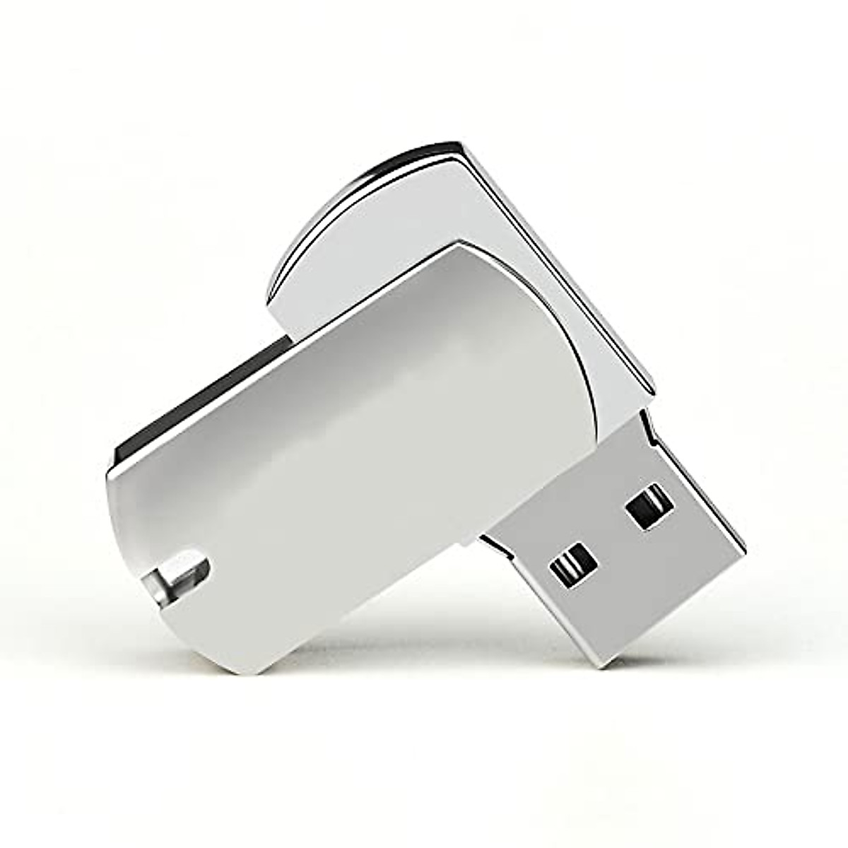 304 Stainless Steel USB 3.0 Flash Drive with Metal Lanyard/Key Chain,20Mb/S High Speed Data Transmission,32GB 64GB 128GB (64GB,Silver)