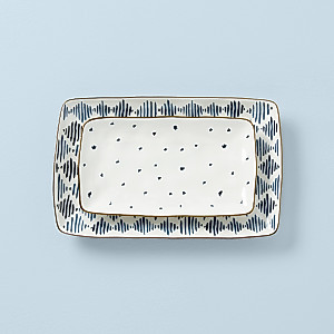Lenox Blue Bay 2-Piece Nesting Platter Set, 2.87