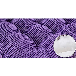 Corduroy Chair Cushion with Ties, Nonslip Tufted Seat Cushions Kitchen Dining Chair Pads with Ties Office Car Sitting Chair Pads (17in X 17in, Blue)