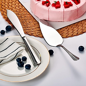 IMEEA Wedding Cake Knife and Server Set - Stainless Steel Cake Cutters Perfect for Weddings and Special Occasions