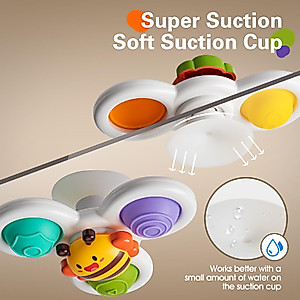 3PCS Suction Cup Spinner Toys for 1 2 Year Old Boys Spinning Toys 12-18 Months Sensory Toys for Toddlers 1-3 First Birthday Baby Gifts for Girls