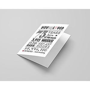 Katie Doodle 75th Birthday Card - Super Cute 75th Birthday Gifts for Women, 75th Birthday Gifts for Men, 75th Birthday Decorations Women, 75th Birthday Decorations for Men - Includes Card & Envelope