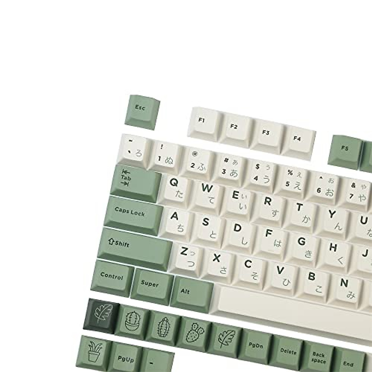 HONANA Botanical Garden Keycap Set 165 Keys Cherry Profile PBT Sublimation Japanese Keycaps for 61/68/87/96/104/108 Keys Mechanical Keyboard