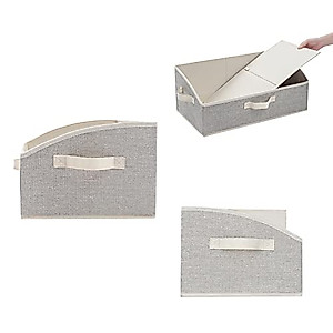 Sweejar 4-Pack Closet Storage Bins，Storage Baskets for Shelves，Clothes Storage Boxes，Collapsible Trapezoid Storage Bins，Fabric Bins and Baskets，Beige