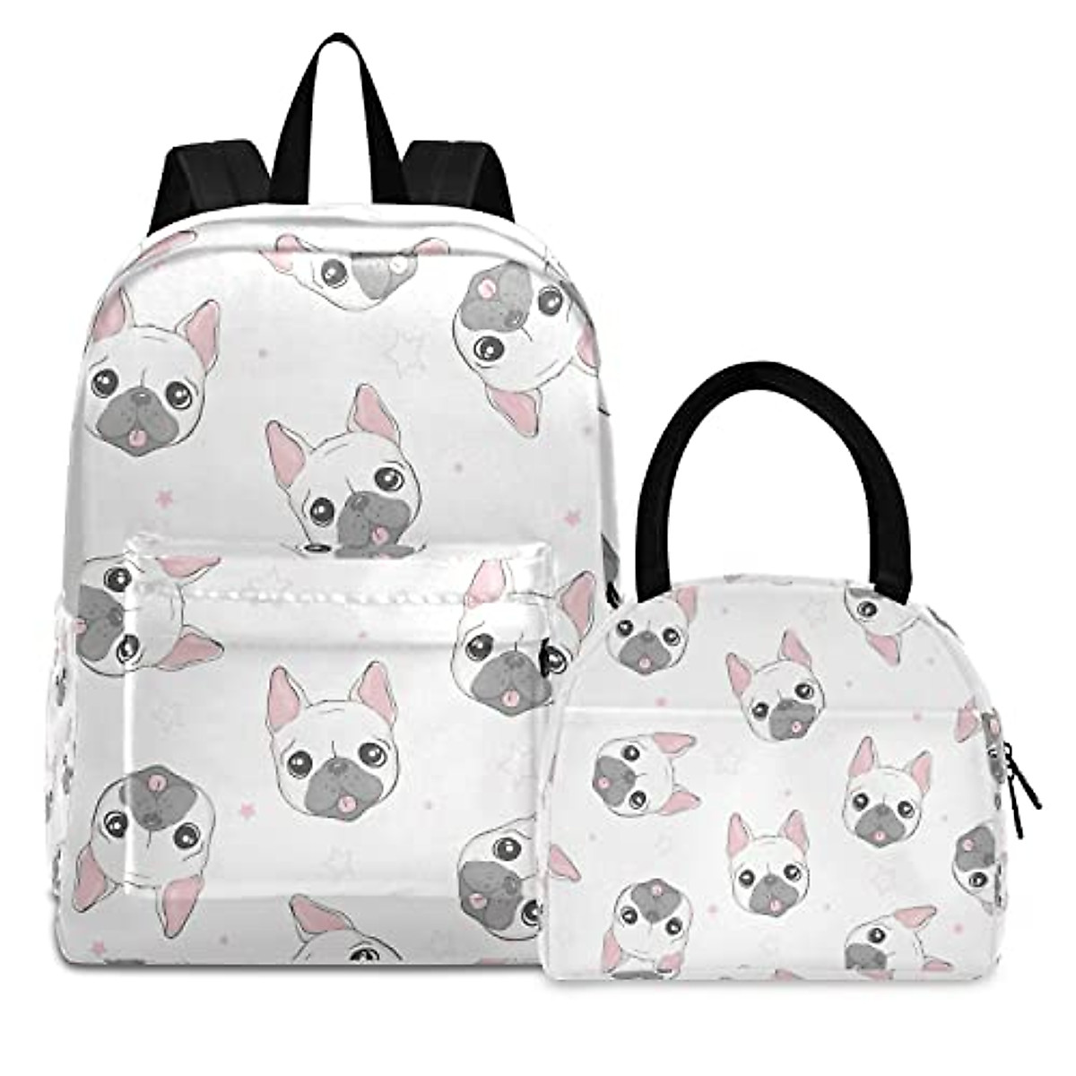 Kigai Dog Backpack for Boys Girls School Travel Back Pack Lightweight Durable Bookbag with Lunch Bag