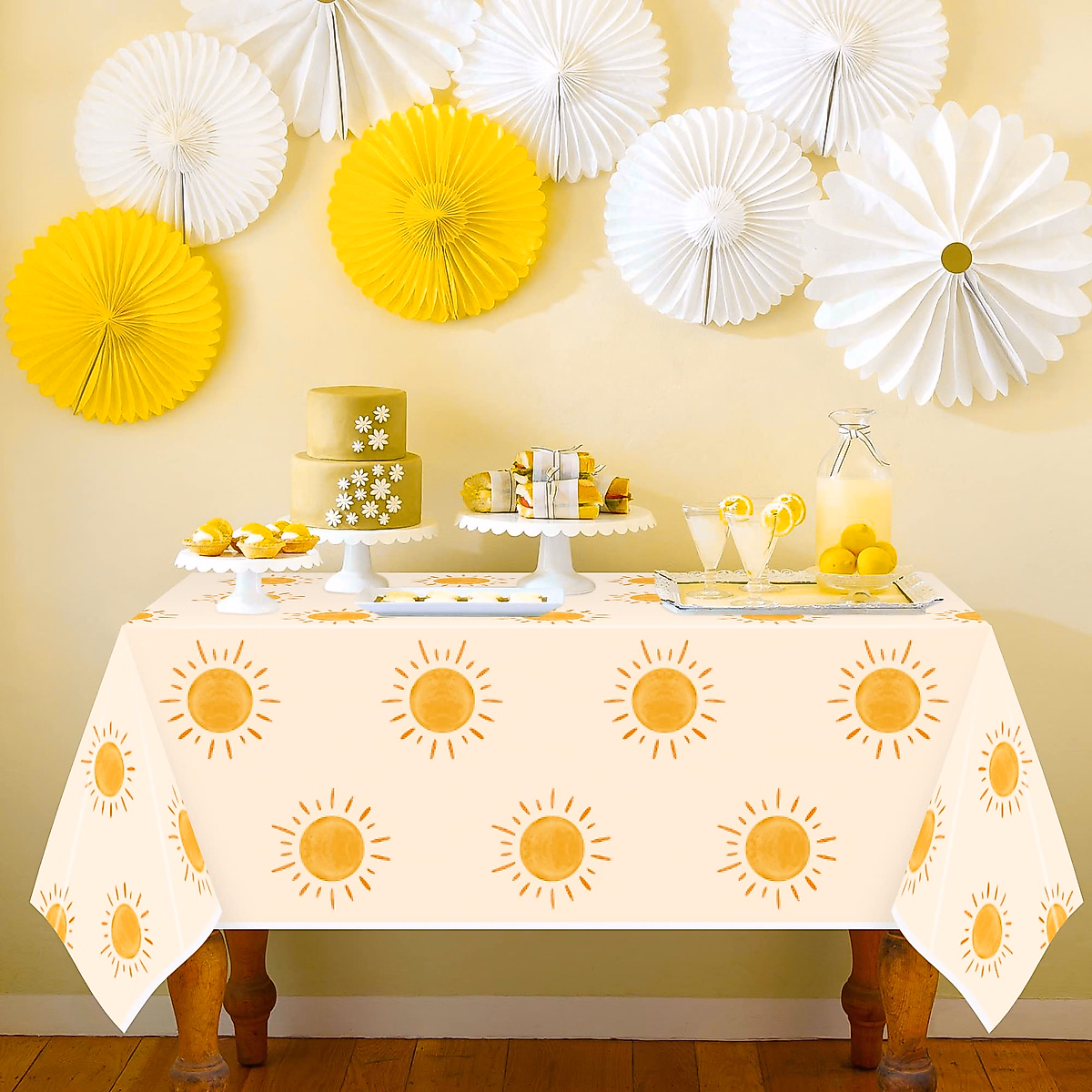 G1ngtar 3Pcs Boho Sun Birthday Party Tablecloths Boho Hippie Sunshine Disposable Plastic Waterproof Rectangular Table Covers First Trip Around The Sun Party Decorations Baby Shower Supplies