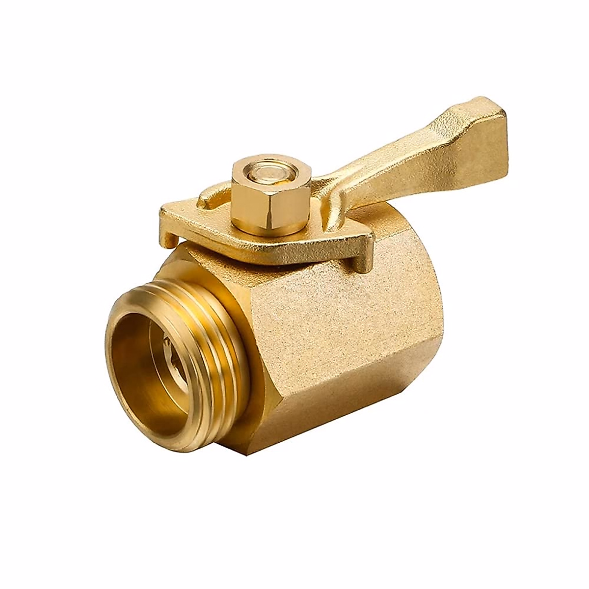 Heavy Duty Brass Garden Hose Shut Off Valve 3/4" GHT Hose Connector Water Flow Control Valve for Garden Nozzle Water Hose