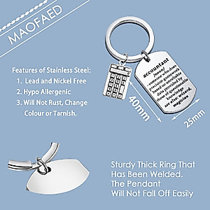 MAOFAED Stainless Steel Accountant Keychain - Perfect for Accountants' Birthday or Just Saying I Care
