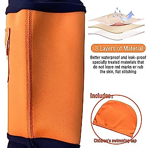 Reusable Swim Diapers for Baby, Leakproof Cloth Diapers Cover Washable, Waterproof Little Swimmers Nappy Trunks Infant Pull Ups (S, Orange)