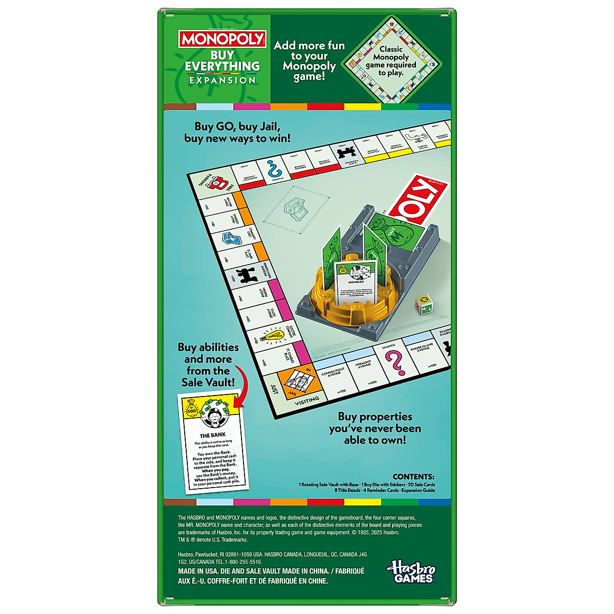 Monopoly Buy Everything Expansion | Add More Fun to Classic Monopoly Game and Play Faster | Ages 8+ | 2-6 Players | 40 Mins. | Family Board Games