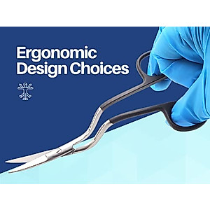 Bent Handle Curved Embroidery Scissors 6 Inch Curved Applique Scissors for Machine Embroidery & Fabric Stitches by Artman Instruments